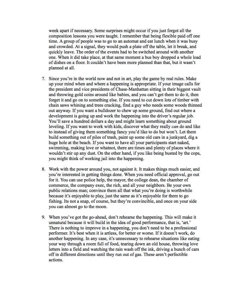 allan kaprow’s how to make a happening (audio and text) – The Hum Blog